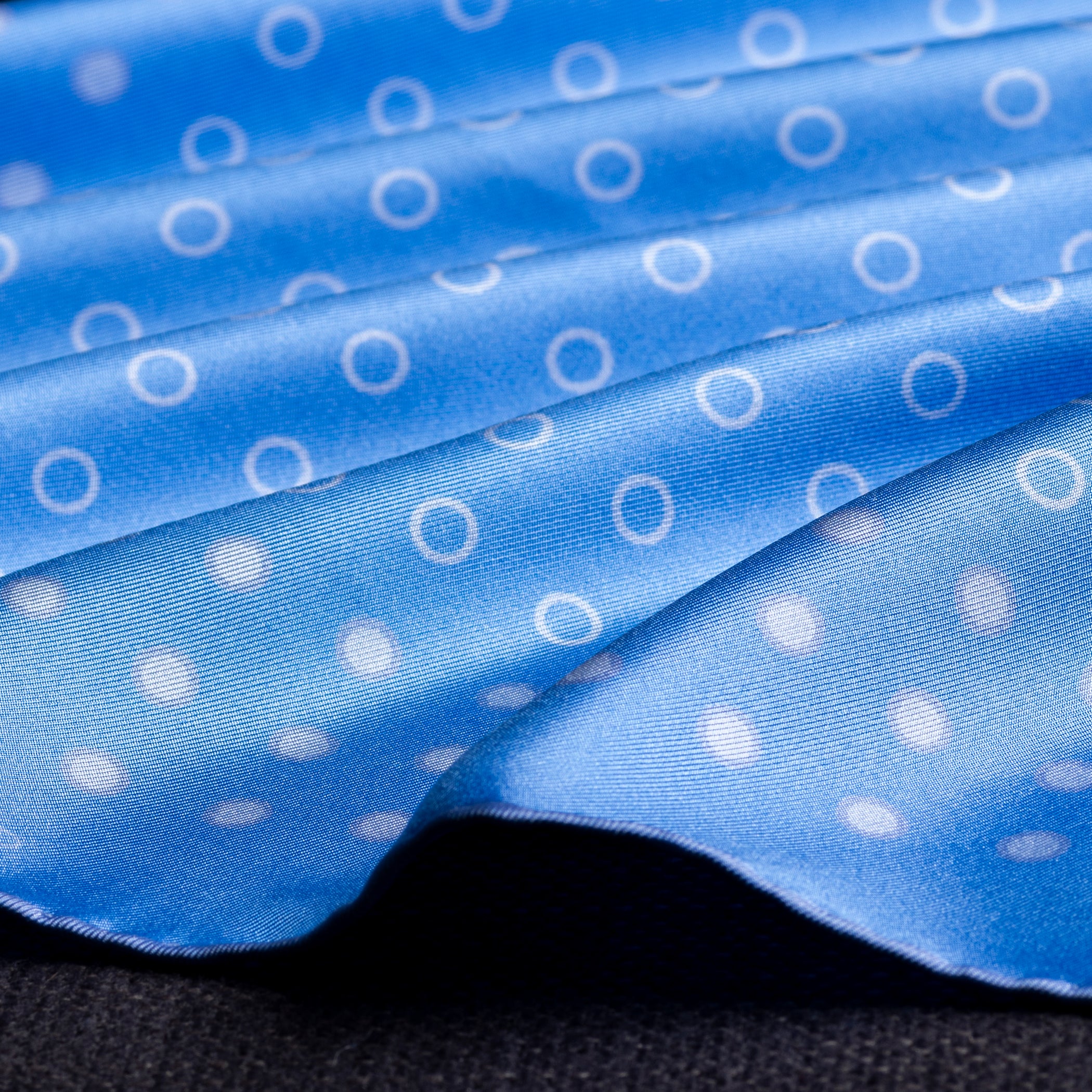 'Luna' polka dot silk pocket square in mid blue (42 x 42cm) – Otway ...